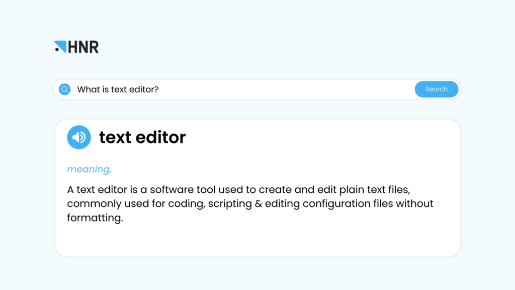 Text Editor - HNR Tech
