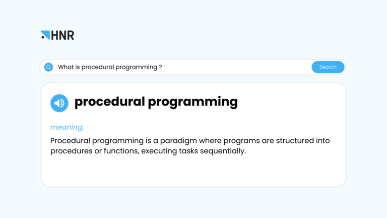 Procedural Programming - HNR Tech