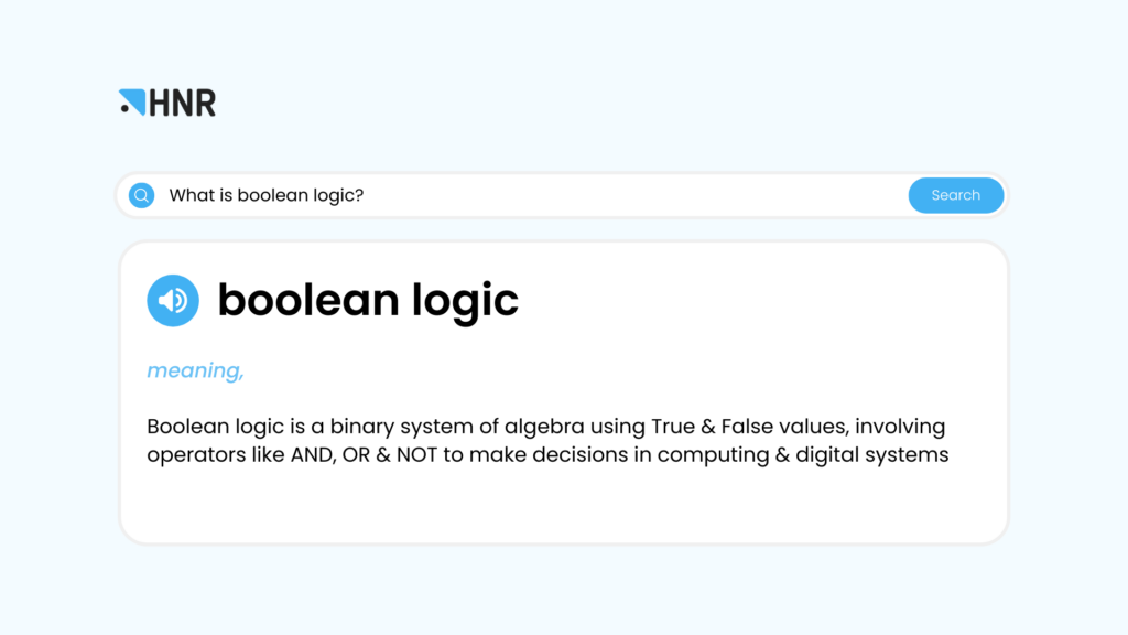 Boolean logic - HNR Tech